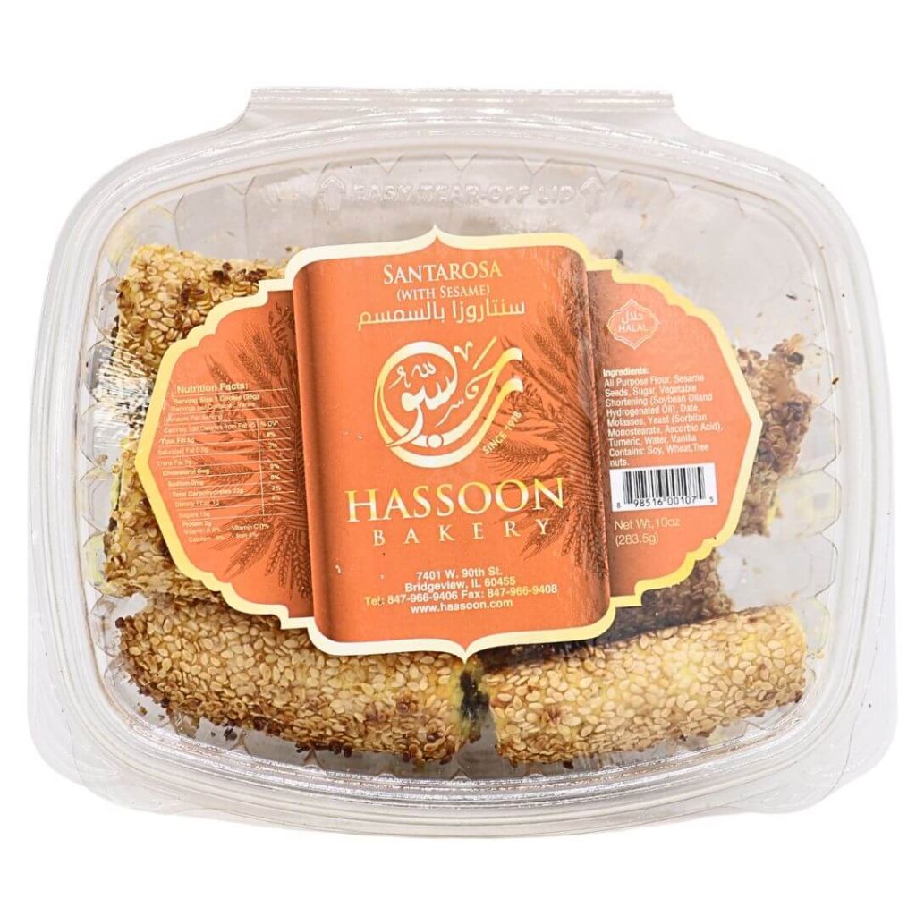 Santarosa Dates Cookies with Sesame 10 oz. Hassoon Bakery - Albazaar Market