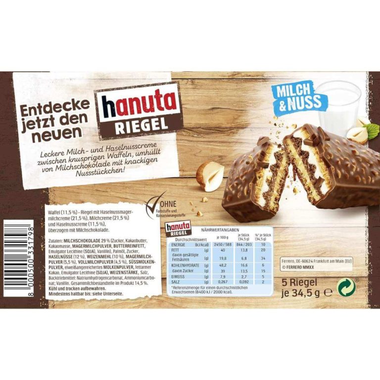 Hanuta Riegel 5x34.5g by Ferrero - Albazaar Market
