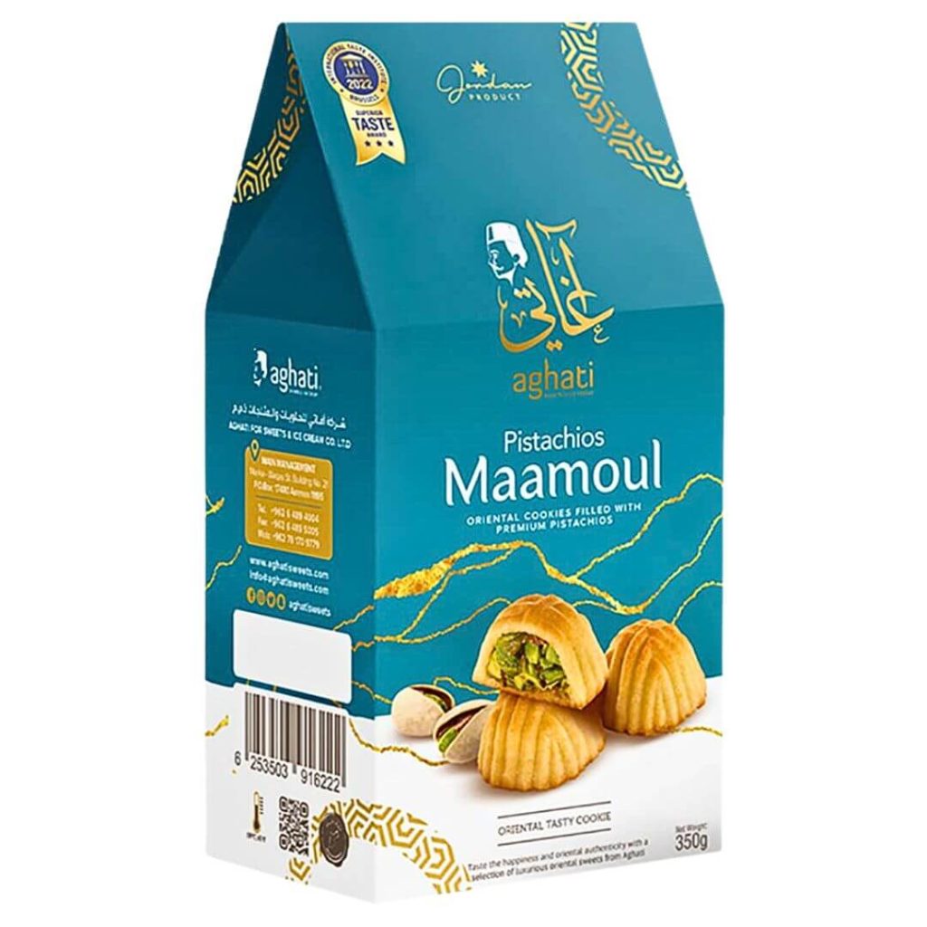 Aghati Maamoul Shortbread Cookies Filled with Premium Pistachios 350g ...
