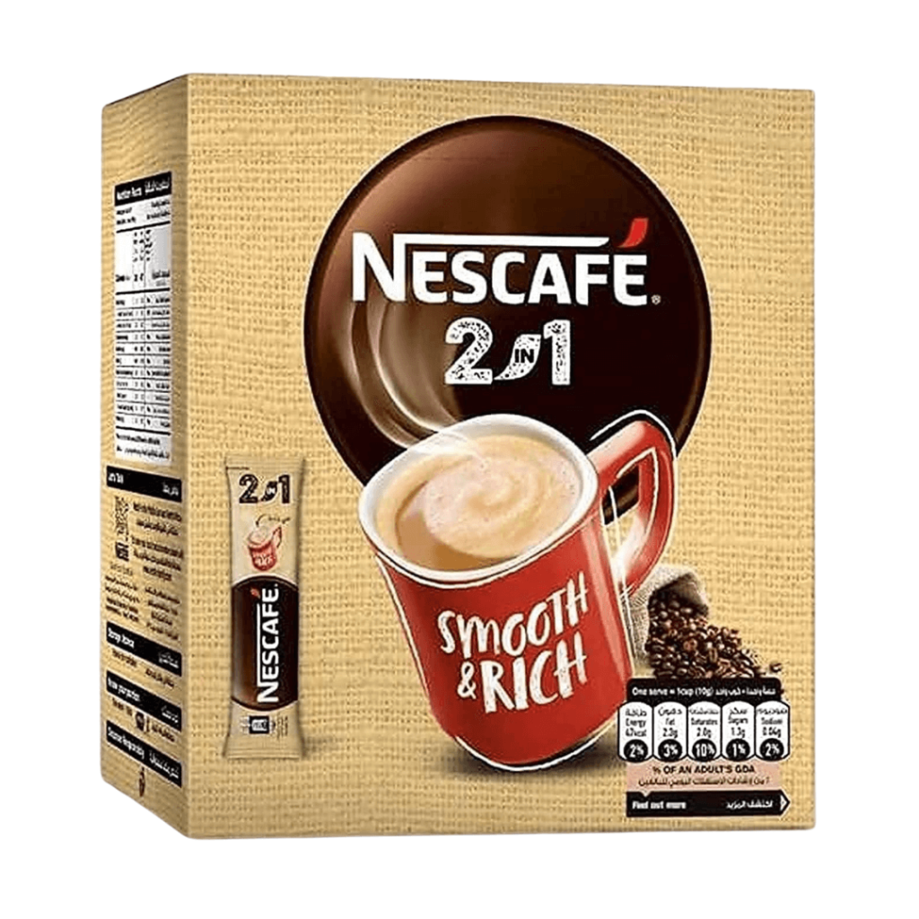 Nescafe Sticks 2 in 1 Sugar free Instant Coffee smooth & Rich Pack of ...